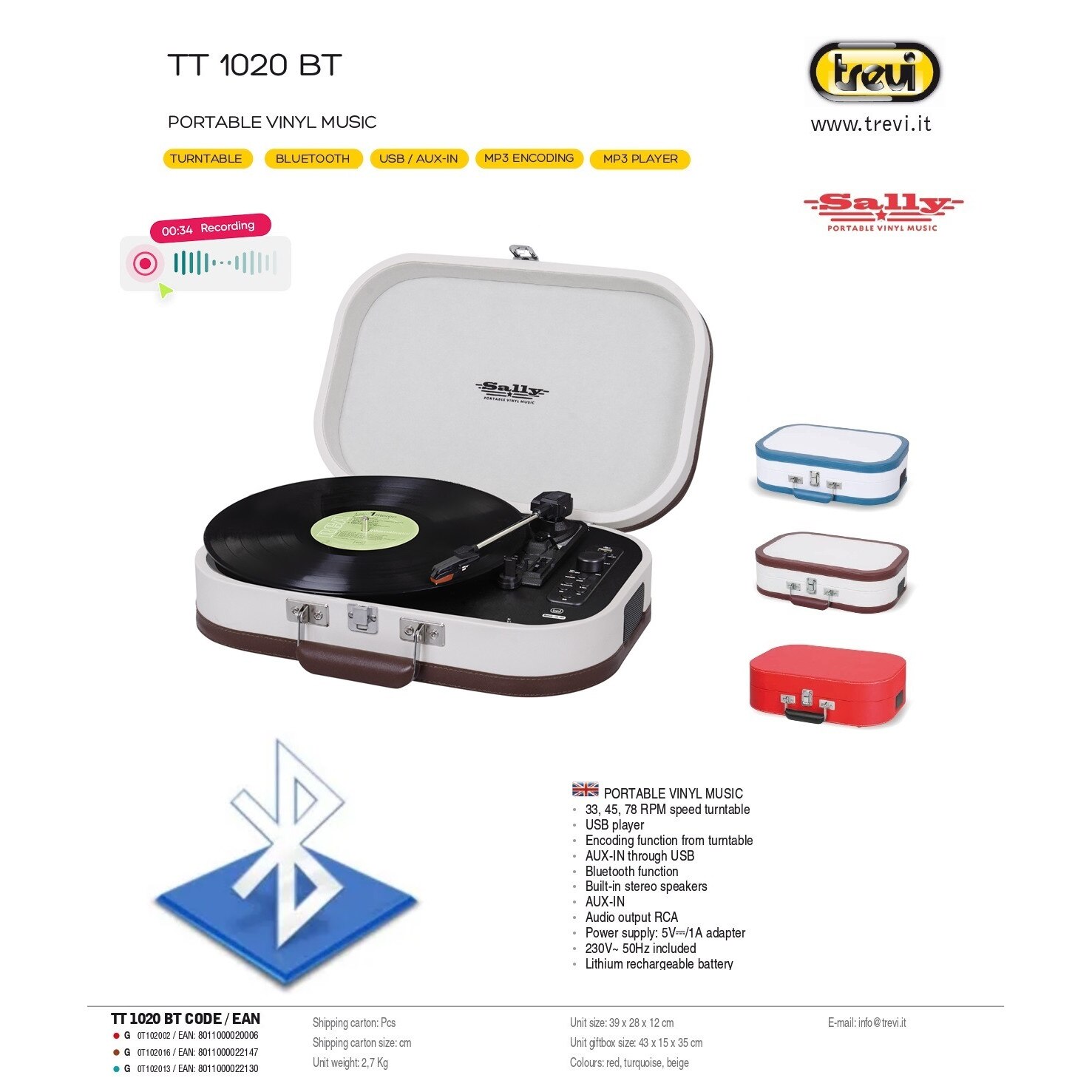 Pick-up portabil acumulator incorporat stereo inregistrare pe stick USB ...