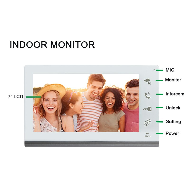 Sistem video de interfon cu fir RFID deblocare camerei cu ecran de 7 ...