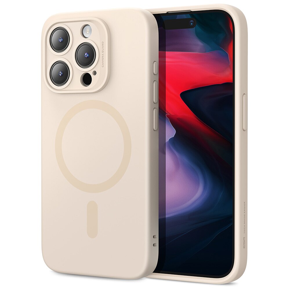 Кейс за iPhone 15 Pro - ESR Cloud Soft HaloLock - Light Tan - eMAG.bg