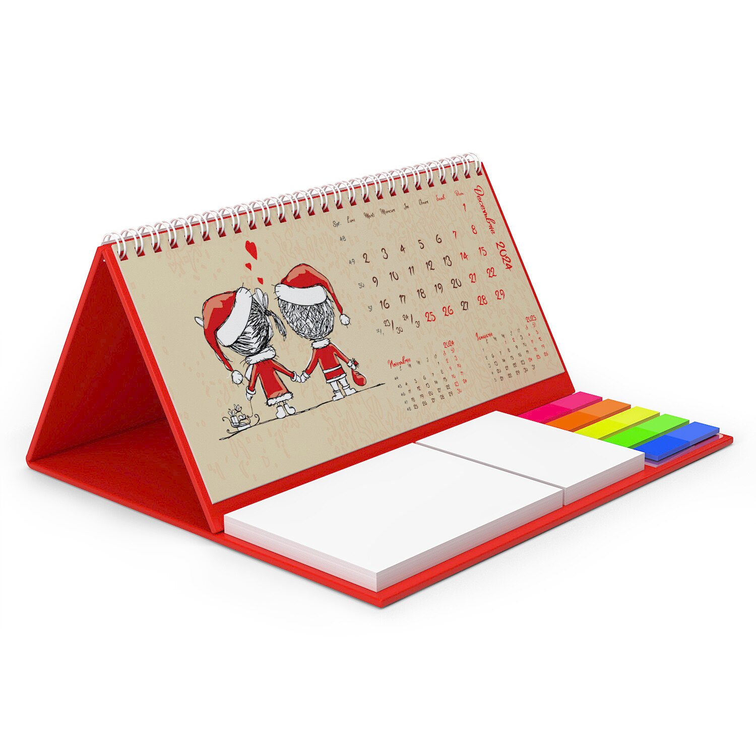 Calendar de birou cu notite repozitionabile ilustratii Dragoste - eMAG.ro