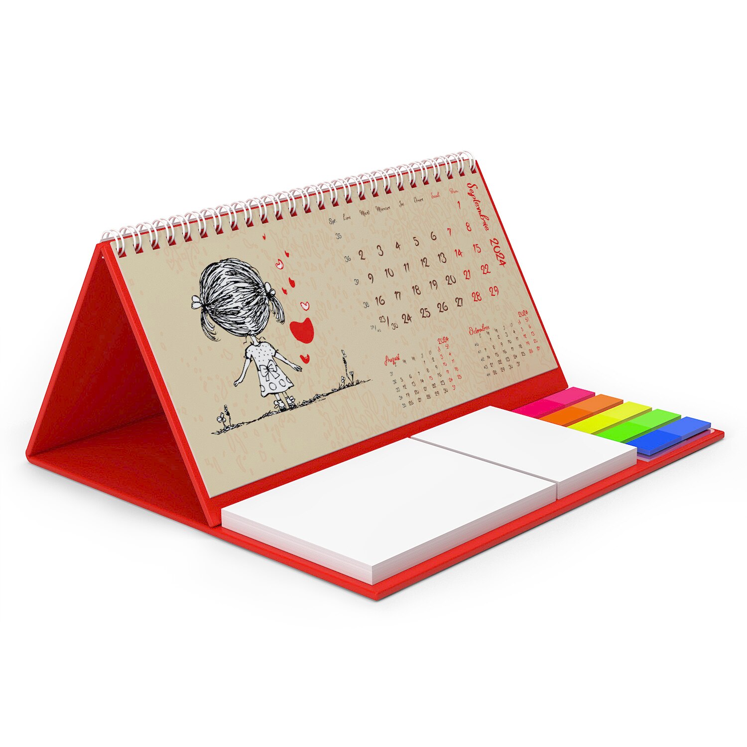 Calendar de birou cu notite repozitionabile ilustratii Dragoste - eMAG.ro