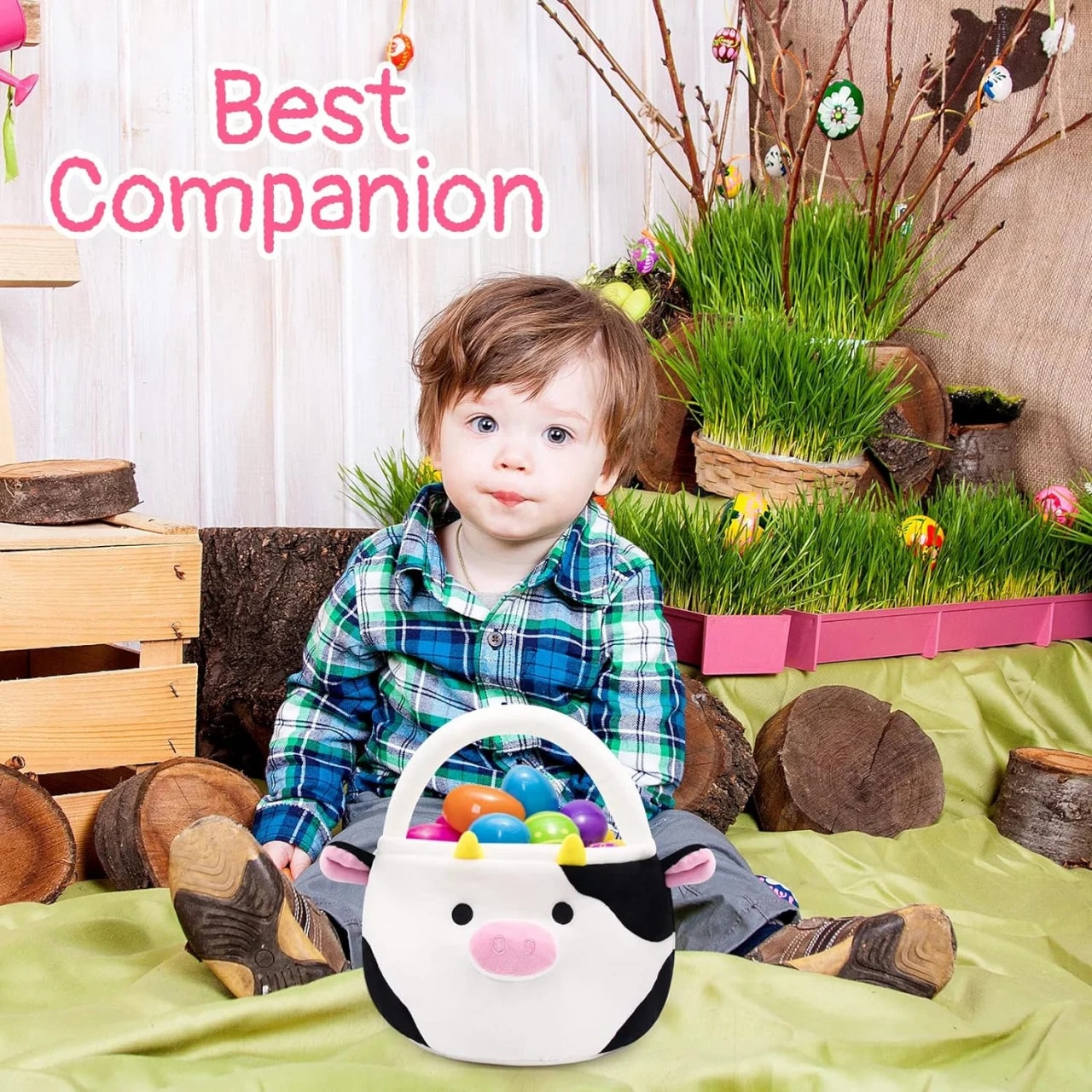 Cosulet de paste pentru copii Desdfcer, textil, multicolor, 30 x 30 cm ...