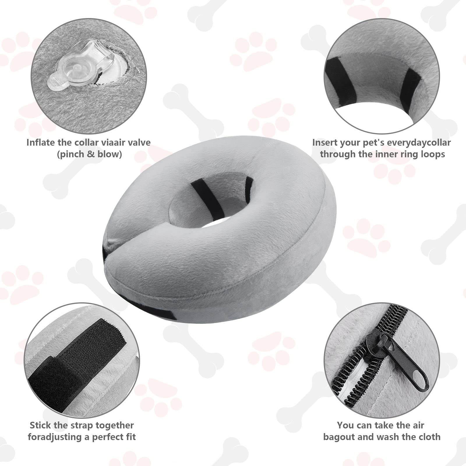 Предпазен нашийник за животни, 27 см, Сив - eMAG.bg