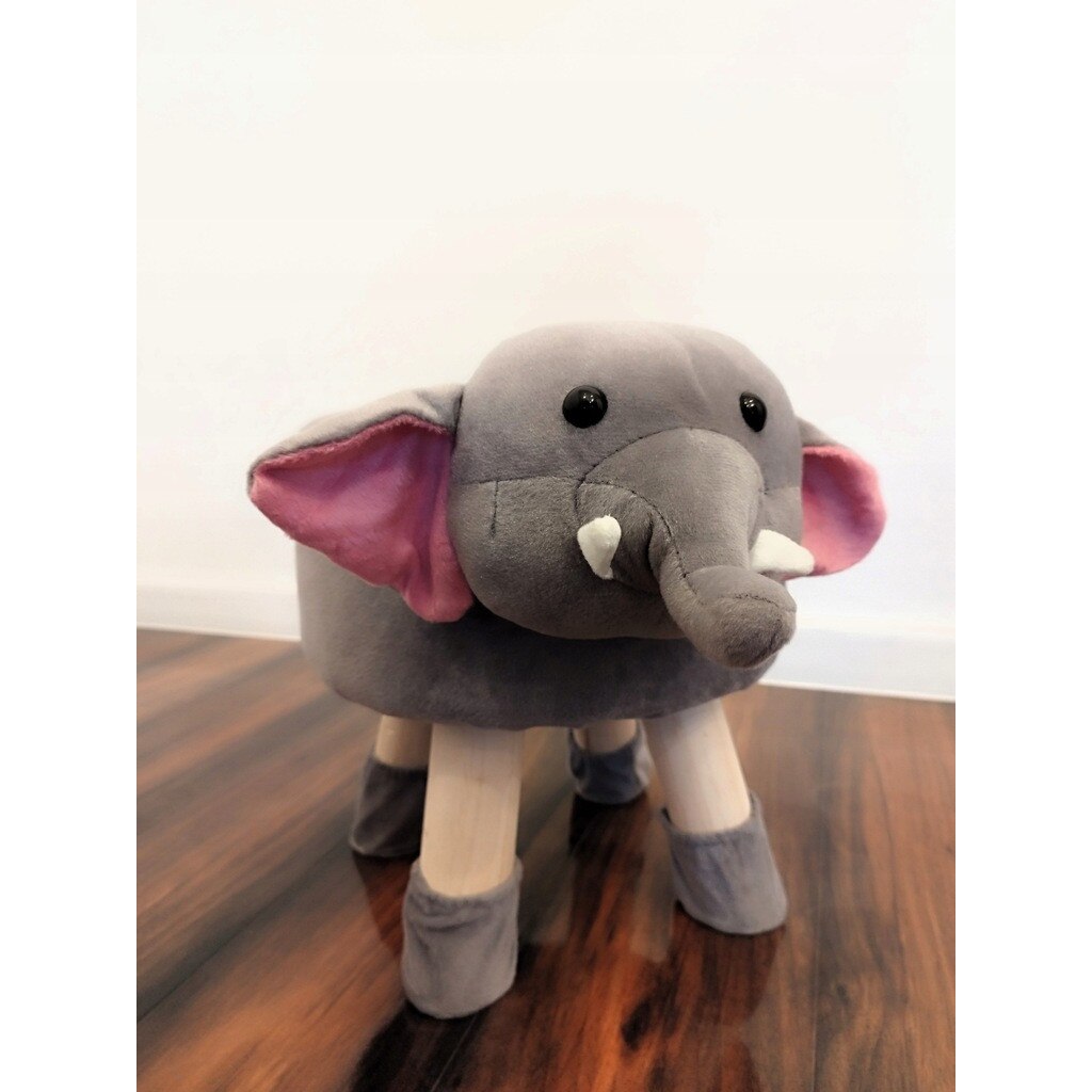 Taburet pentru copii, rotund 28x30cm, lavabil, model elefant - eMAG.ro