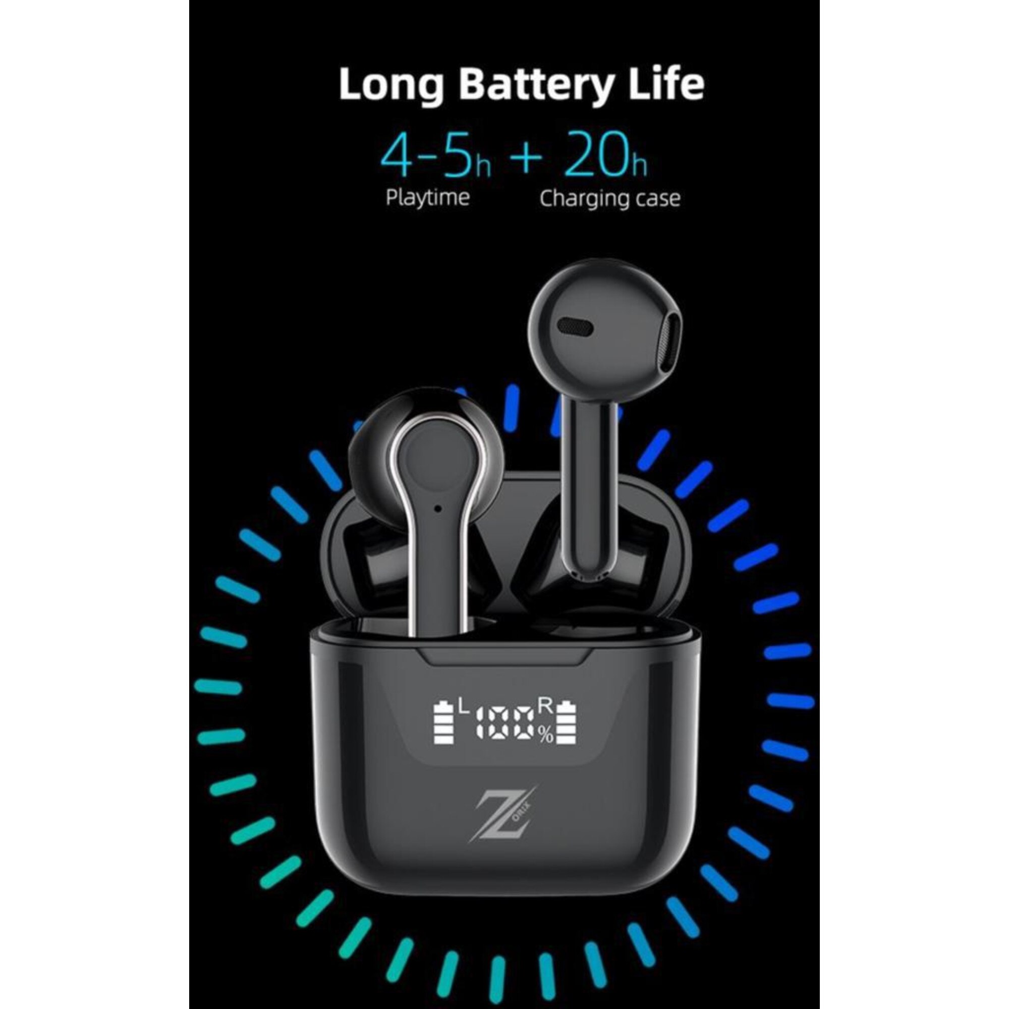 Casti wireless Zorix X 3, display digital, bluetooth v5.1, touch ...