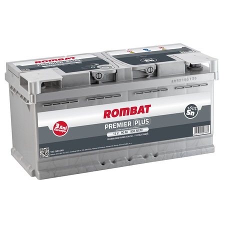 Baterie auto ROMBAT PREMIER PLUS 5902KB0085, 90 Ah, 850 A, 353 x 175 x ...
