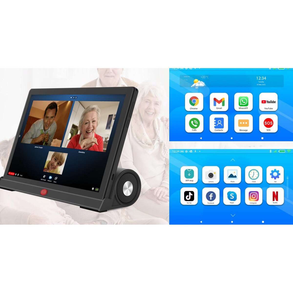 Lipa Tablet, F50 Senior, 10,1 hüvelykes, 4G, SIM, 64 GB, GPS, SOS gomb ...