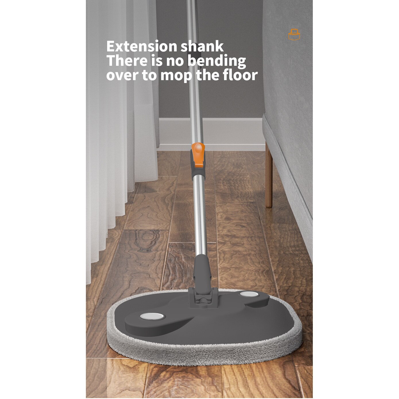 Set mop rotativ cu doua rezerve Dreamramp, culoare negru, Galeata ...