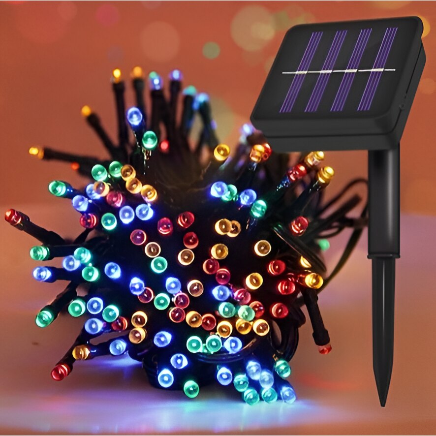 Соларен градински гирлянд, Дължина 6 м, 50 LED лампи, IP65 ...