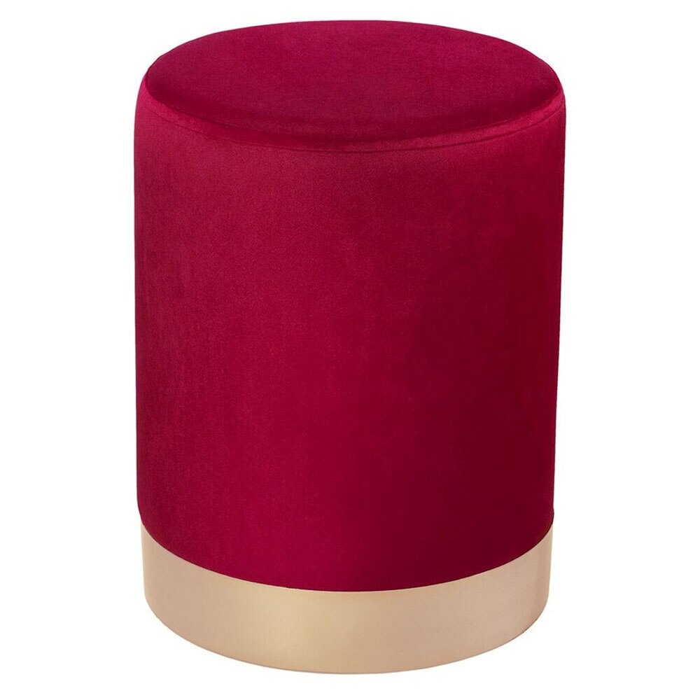 Taburet rotund, tapitat cu stofa, sarcina 100kg, 28x42cm, rosu - eMAG.ro