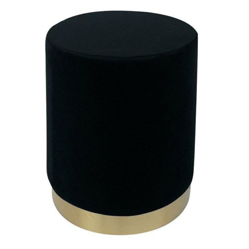 Taburet rotund, tapitat cu stofa, sarcina 100kg, 28x42cm, negru - eMAG.ro