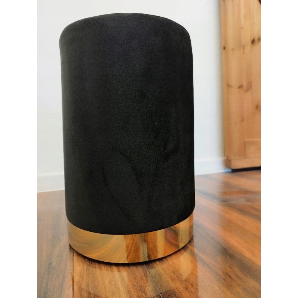 Taburet rotund, tapitat cu stofa, sarcina 100kg, 28x42cm, negru - eMAG.ro