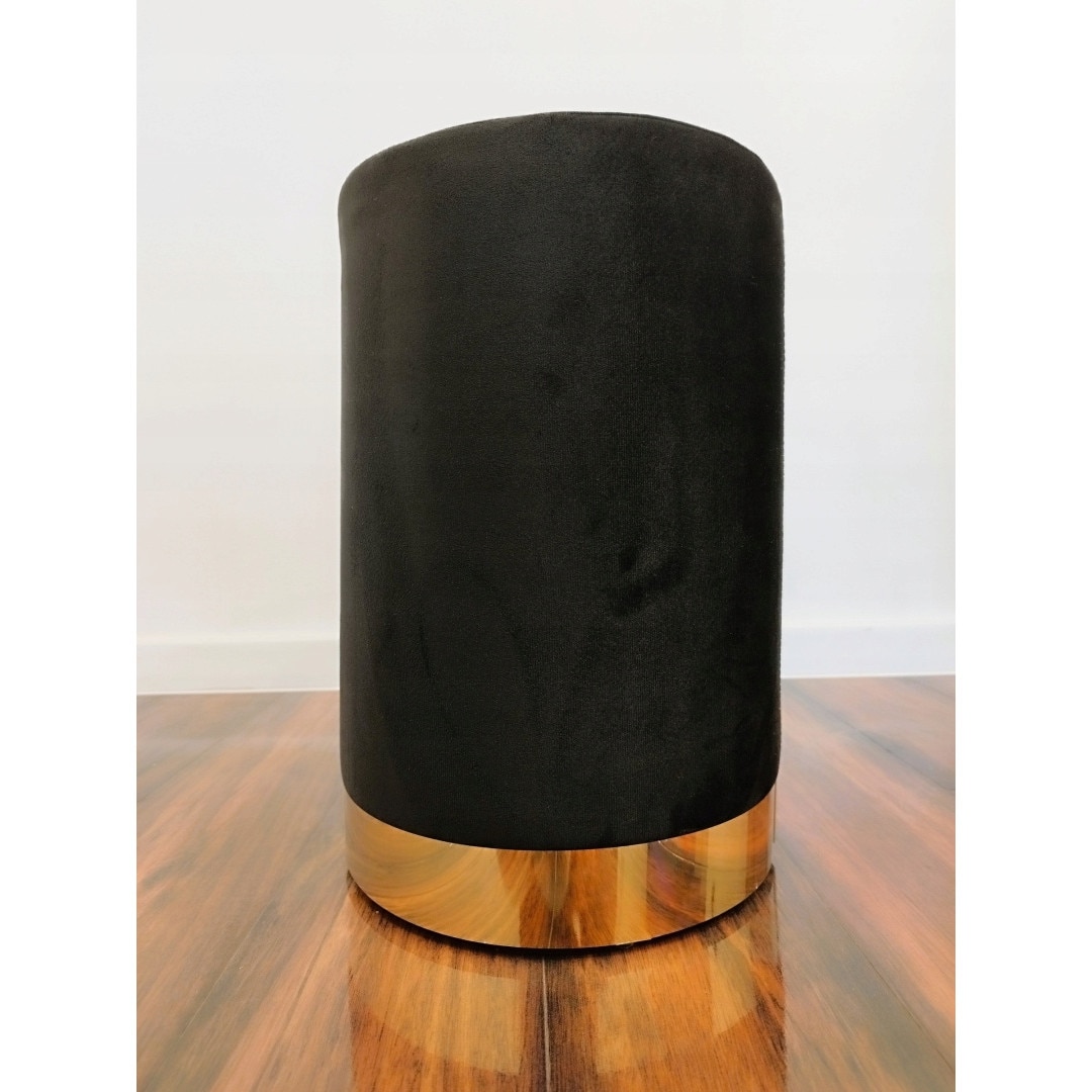 Taburet rotund, tapitat cu stofa, sarcina 100kg, 28x42cm, negru - eMAG.ro