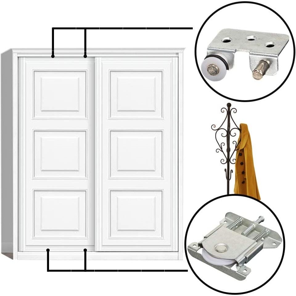 Set 2 roti pentru usi culisante, Mmgoqqt, Metal, Capacitate de ...