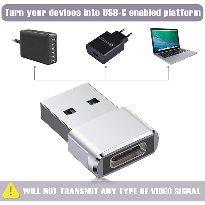 Adaptoare, USB C mama la USB tata, Suport Win10, Mac OS, Argintiu - eMAG.ro