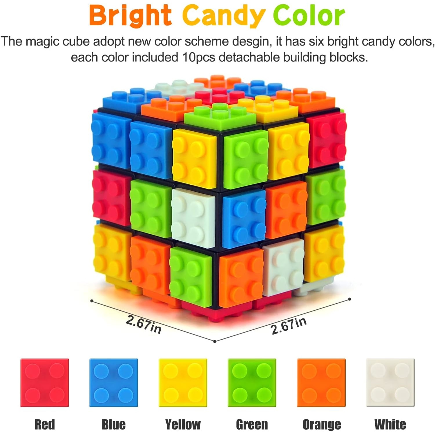 Joc de memorie, Speed Cube 3x3 Build-On Brick Cube, puzzle-uri puzzle ...