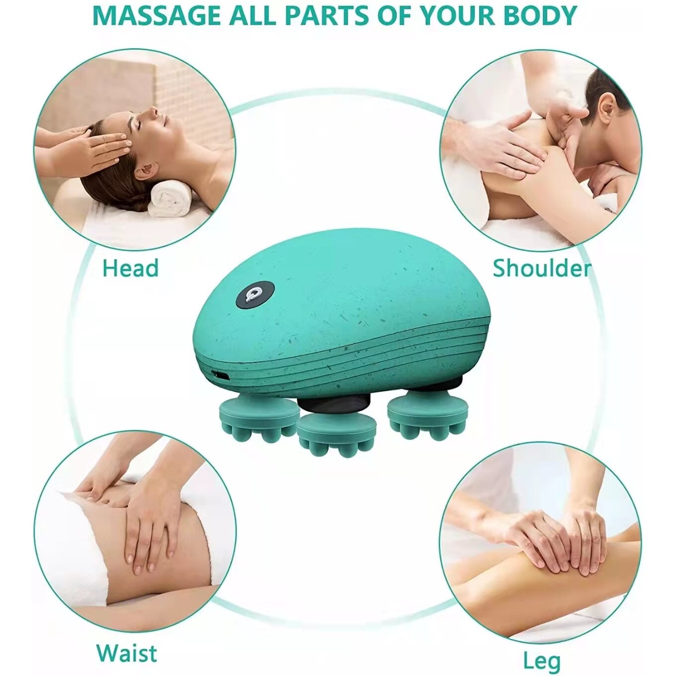 Aparat Masaj Capilar HOMESPA, 4 Capete de Masaj, 76 de Noduri ...