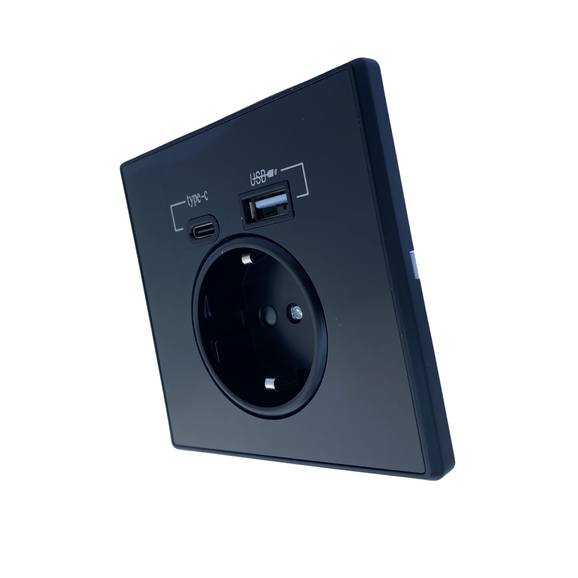 Priza electrica 230V cu 2 porturi usb incluse, USB type C si USB A, 5V ...