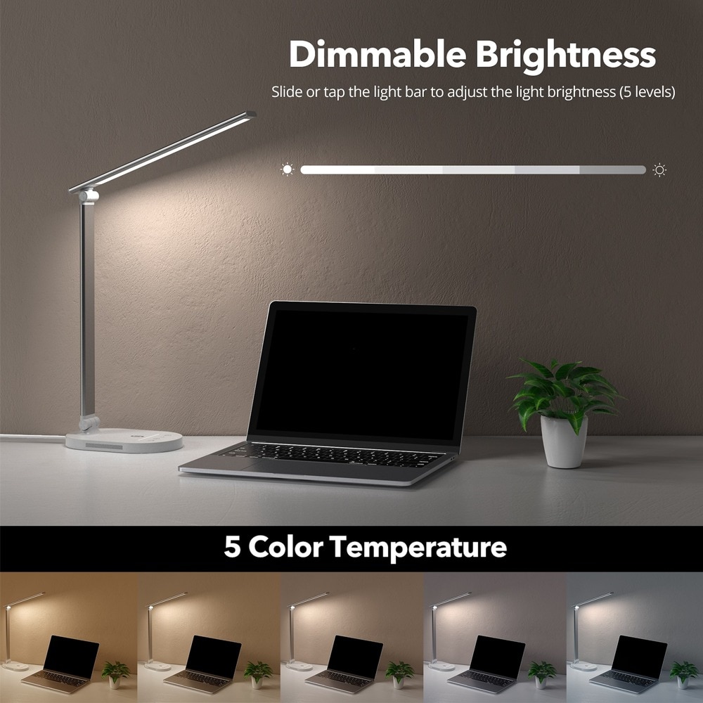 Lampa de birou LED TaoTronics TT-DL1012, lumina veghe, control touch, 5 ...