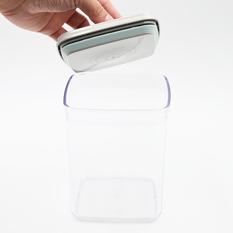 Set 8 recipiente patrate din plastic pentru depozitarea alimentelor cu ...