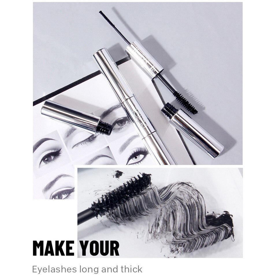 DEROL® Mascara, 2 четки за обем, дължина, прецизност, водоустойчива, 8 ...