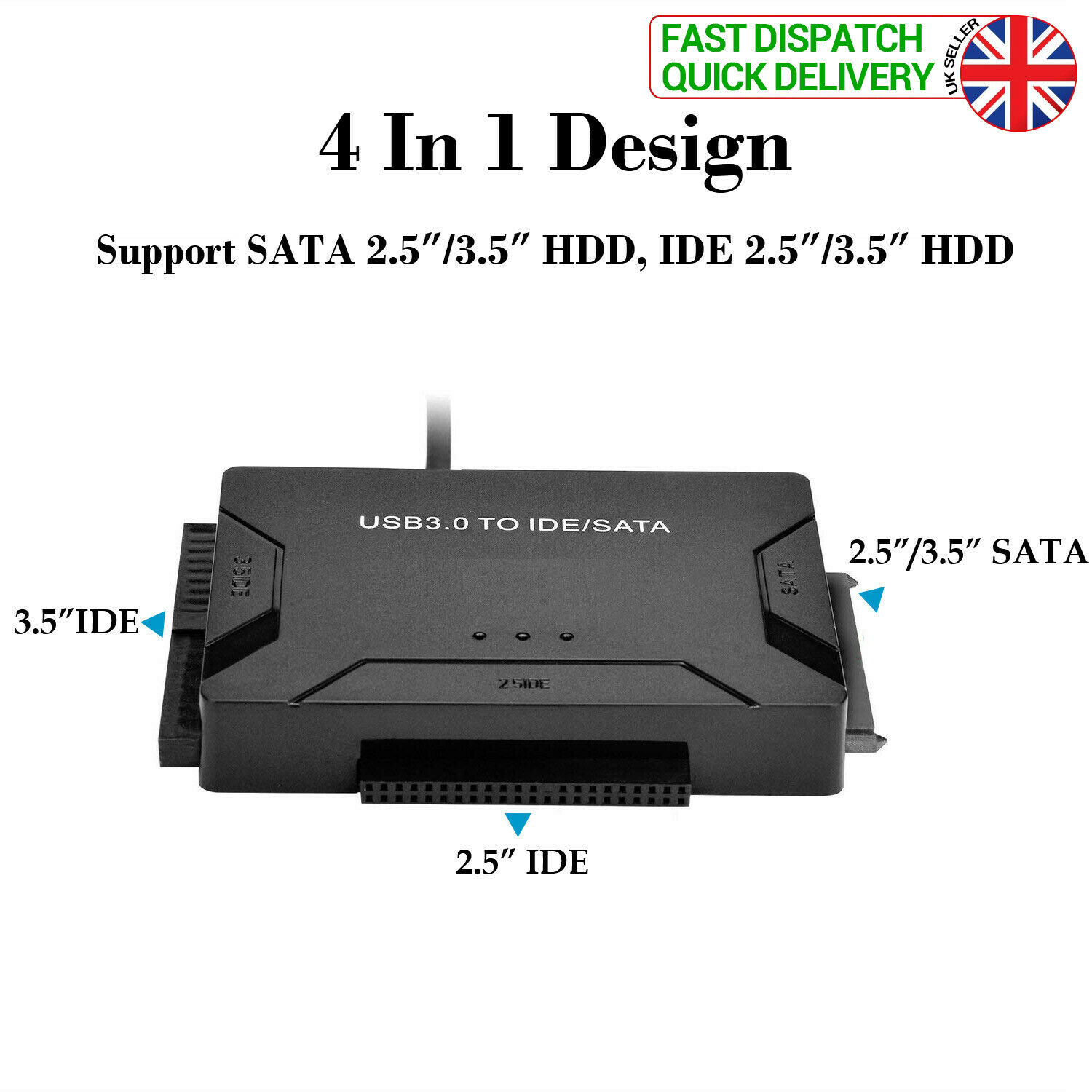 Cablu Adaptor, Sata/USB, SSD HDD, Negru - eMAG.ro