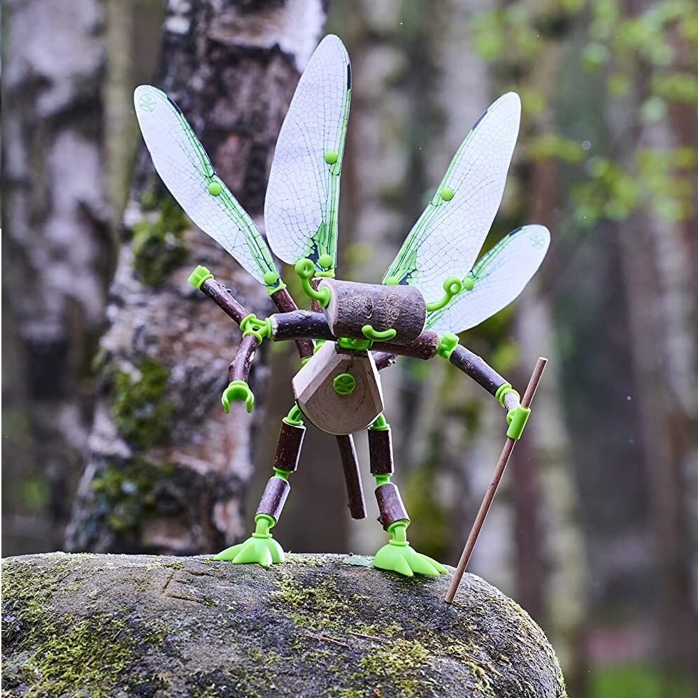 Set de constructii, Haba, Plastic\Lemn, Model Libelula, Verde\Maro ...