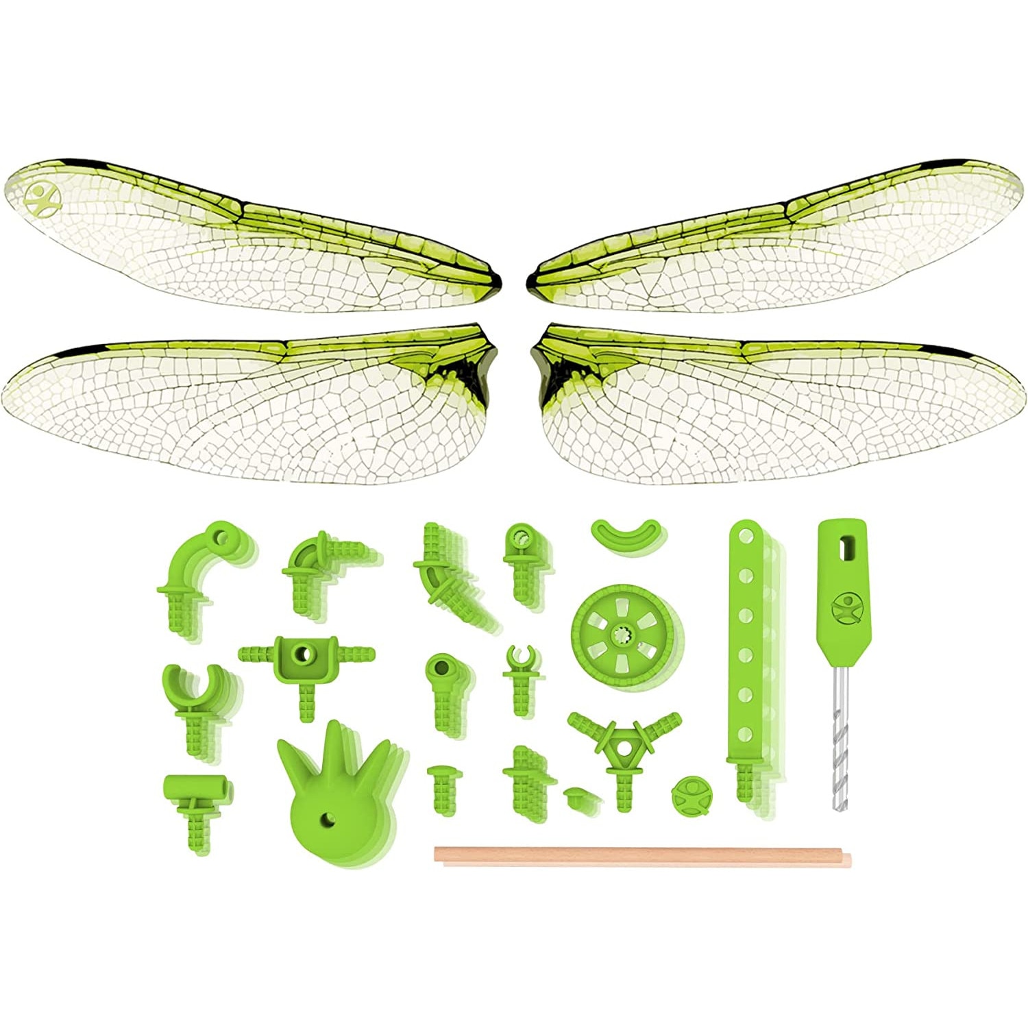 Set de constructii, Haba, Plastic\Lemn, Model Libelula, Verde\Maro ...