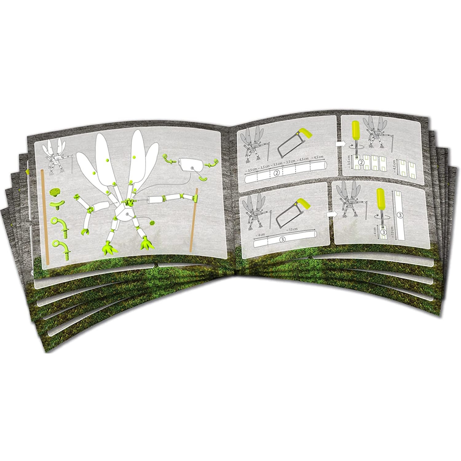 Set de constructii, Haba, Plastic\Lemn, Model Libelula, Verde\Maro ...