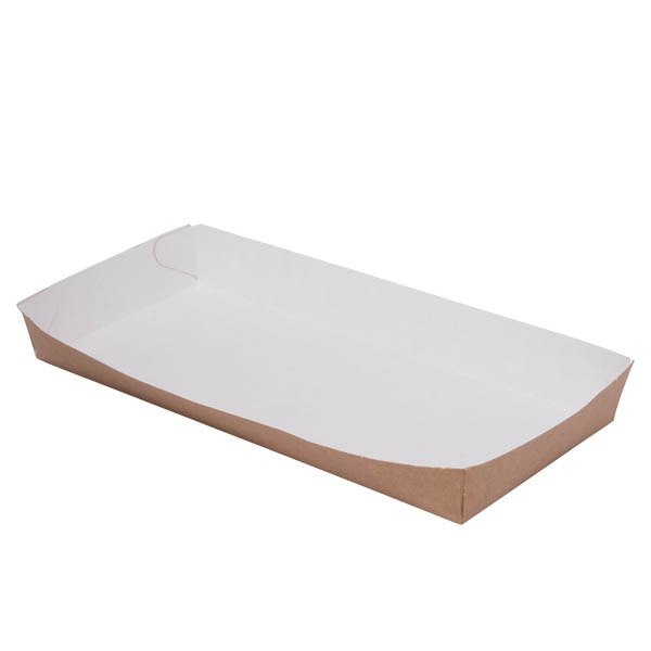 Set 100 tavi de servire, Hartie, Maro/Alb, 20 x 9 x 2,5 cm - eMAG.ro
