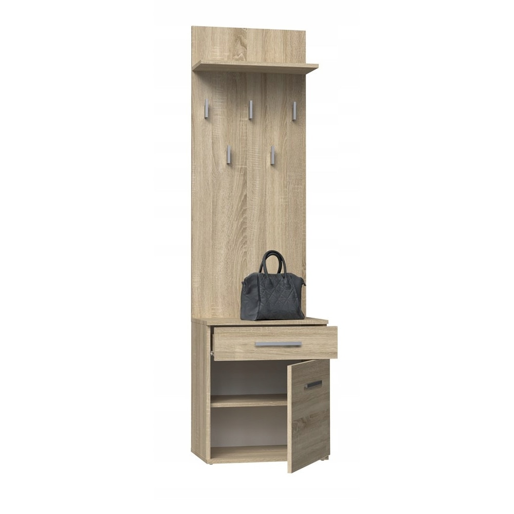 Cuier cu dulap pentru incaltaminte, Topeshop, PAL laminat, Stejar ...