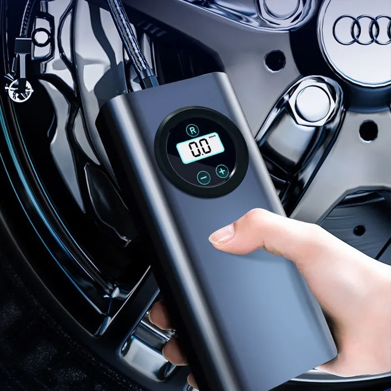 Pompa aer electrica portabila tip mini compresor auto programabil cu ...