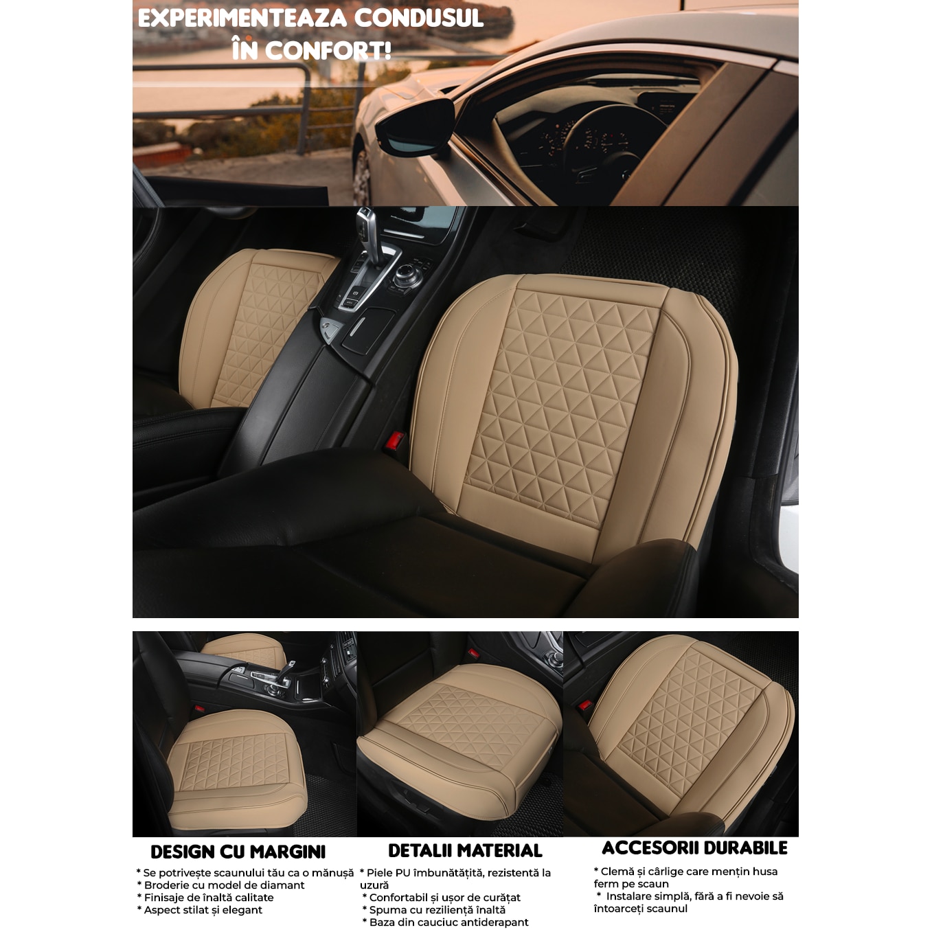 Husa scaun auto, universala, 54 x 53 cm, ofera protectie pentru sezut ...