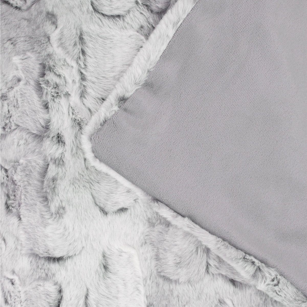 Patura din imitatie de blana de iepure MART gri 150x200 cm - eMAG.ro