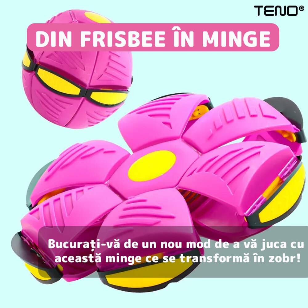 Repülő labda Frisbee Disc Teno®vá alakítható, 2 játékmód, 23 cm ...