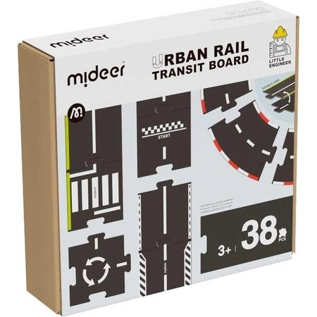 Circuit masini din carton, 38 piese, Mideer - eMAG.ro