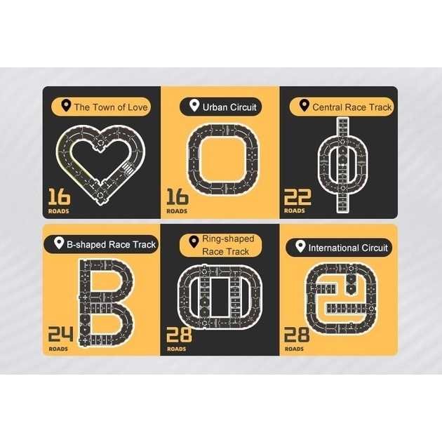 Circuit masini din carton, 38 piese, Mideer - eMAG.ro