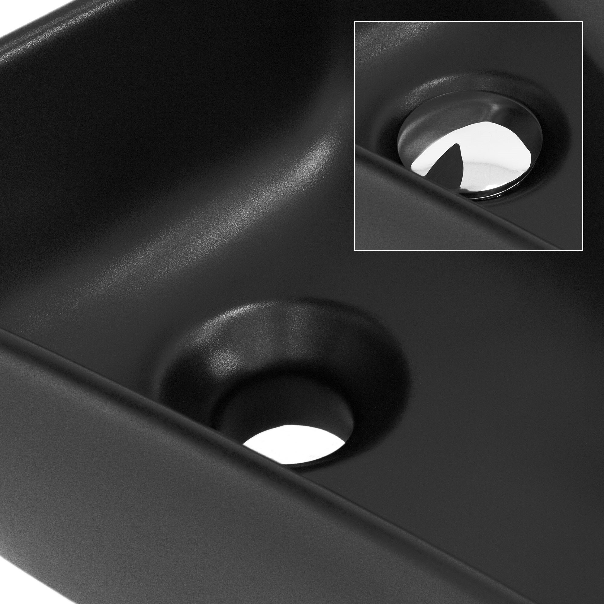 Chiuveta ML-Design, ceramica, negru mat, 450x270x130mm, instalare ...