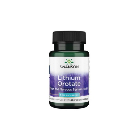 Litiu orotat 5mg 60 capsule vegetale pentru suportul sistemului nervos ...
