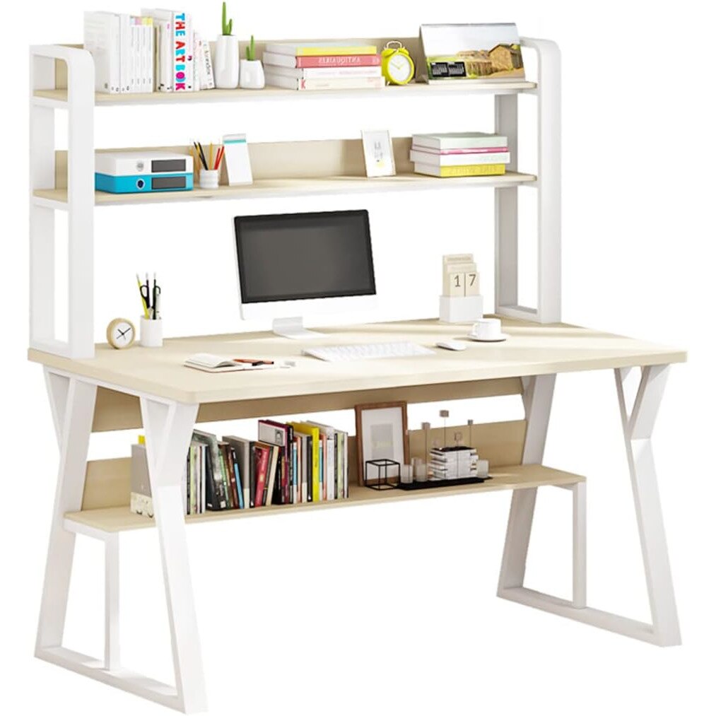 Birou, cu raft, statie de incarcare, 80x40x69/90cm, lemn, rezistent la ...