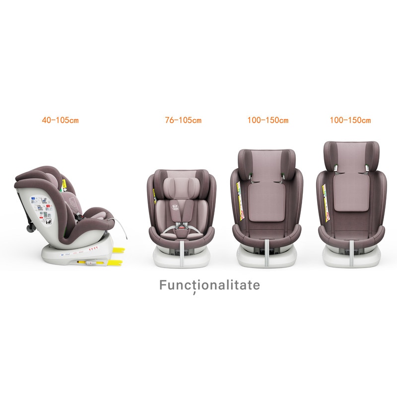 Scaun auto Tweety Plus iSize Buf Boof LightRed cu isofix Rotativ 360 ...