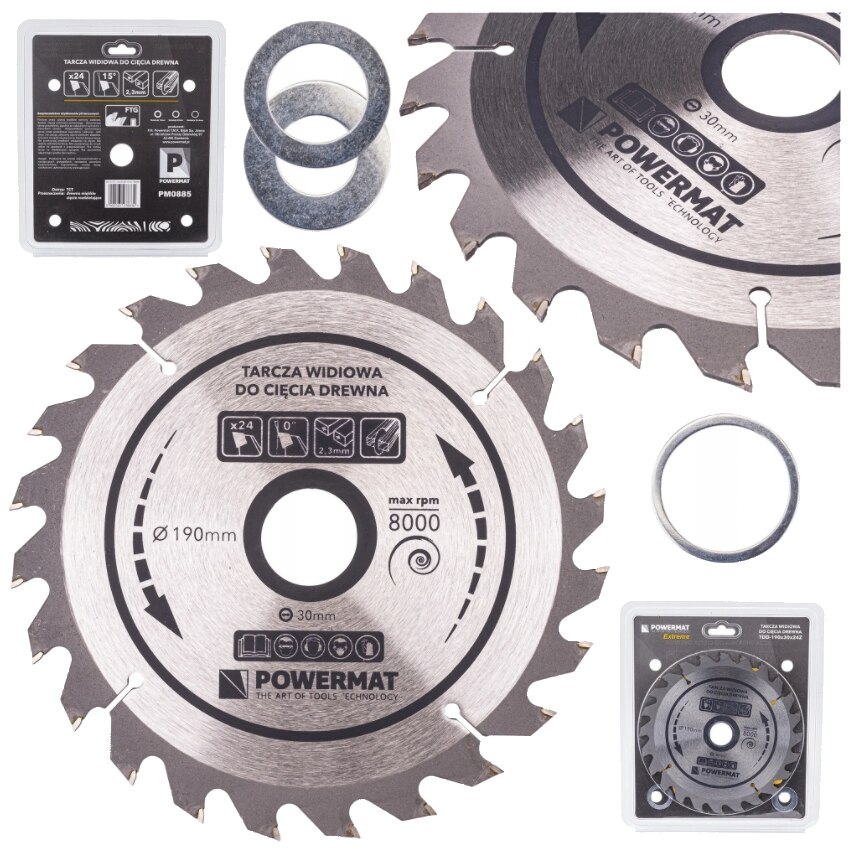Disc circular pentru lemn, 190 x 30, 24 dinti, vidia, Powermat - eMAG.ro