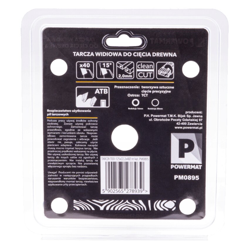 Disc circular pentru lemn, 125 x 22.2, 40 dinti, vidia, Powermat - eMAG.ro