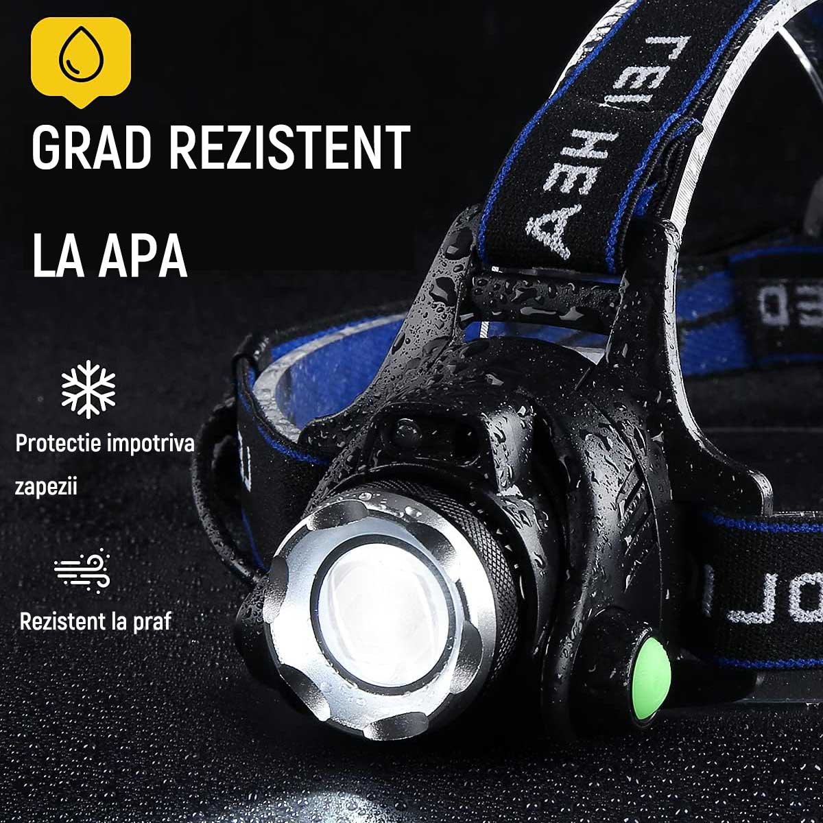 Lanterna de cap, Sundiguer, Luminozitate ajustabila, LED, rezistenta la ...