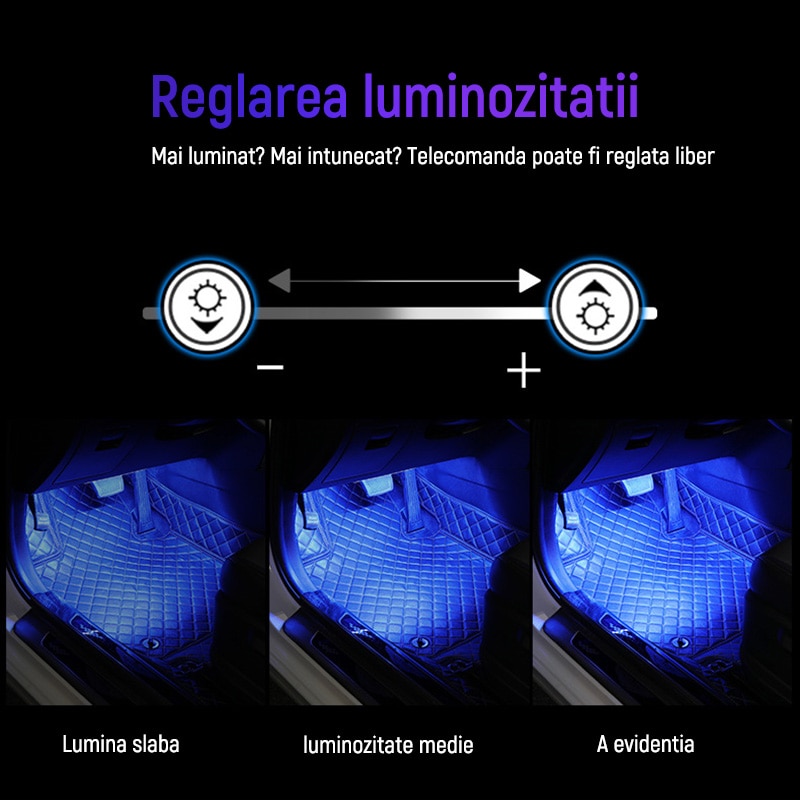 Kit iluminare ambientala auto banda LED RGB, interior masina, YWX, 48 ...