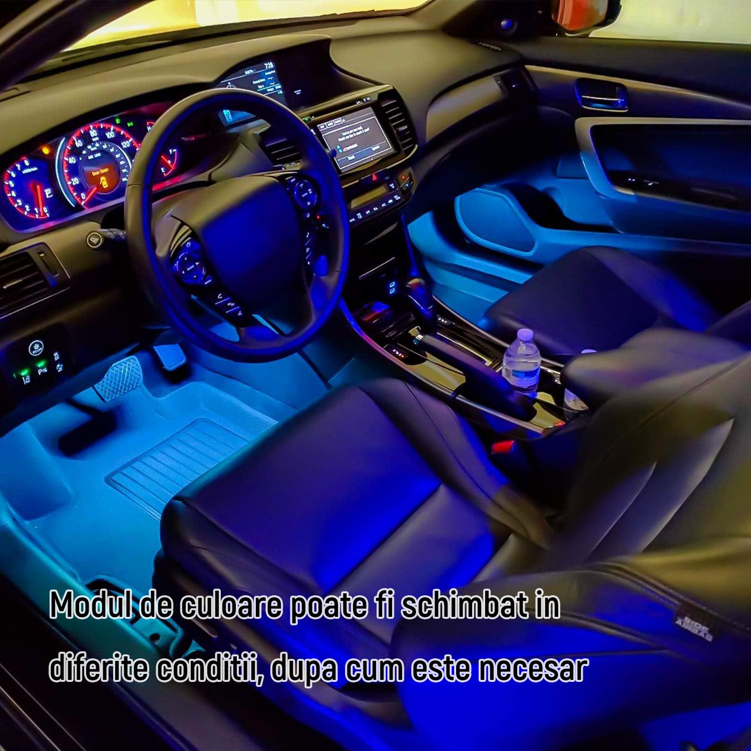 Kit iluminare ambientala auto banda LED RGB, interior masina, YWX, 48 ...