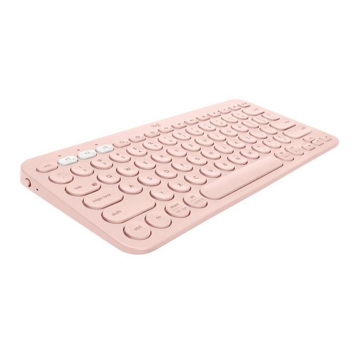 Tastatura Bluetooth Logitech K380, Multi-Device, layout DE German, Roz ...