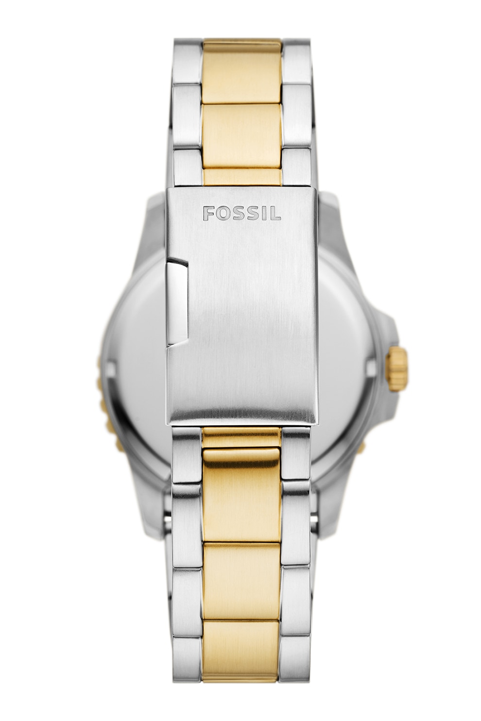 Fossil, Двуцветен часовник от неръждаема стомана, Сребрист, Златист ...