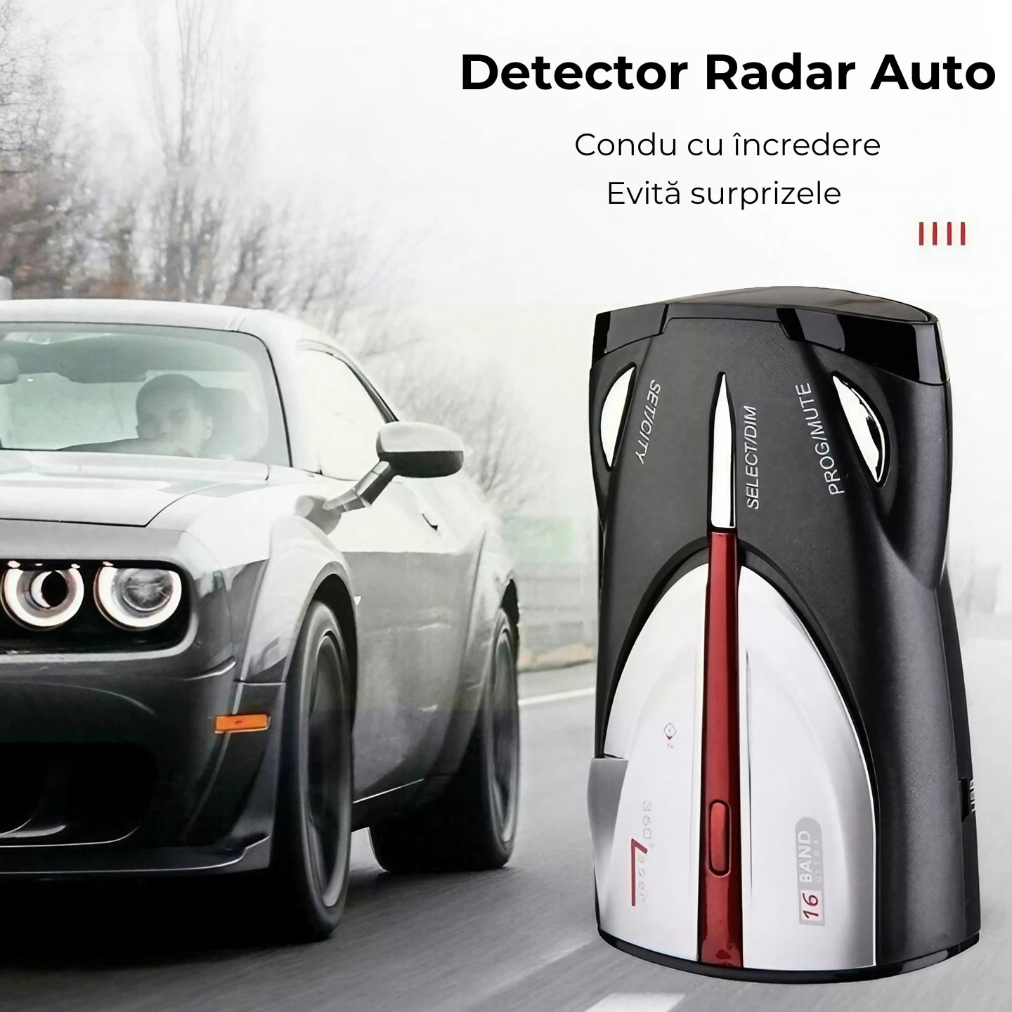 Detector de Radar Profesional NovEterna® XRS9880, 16 Benzi, Avertizare ...