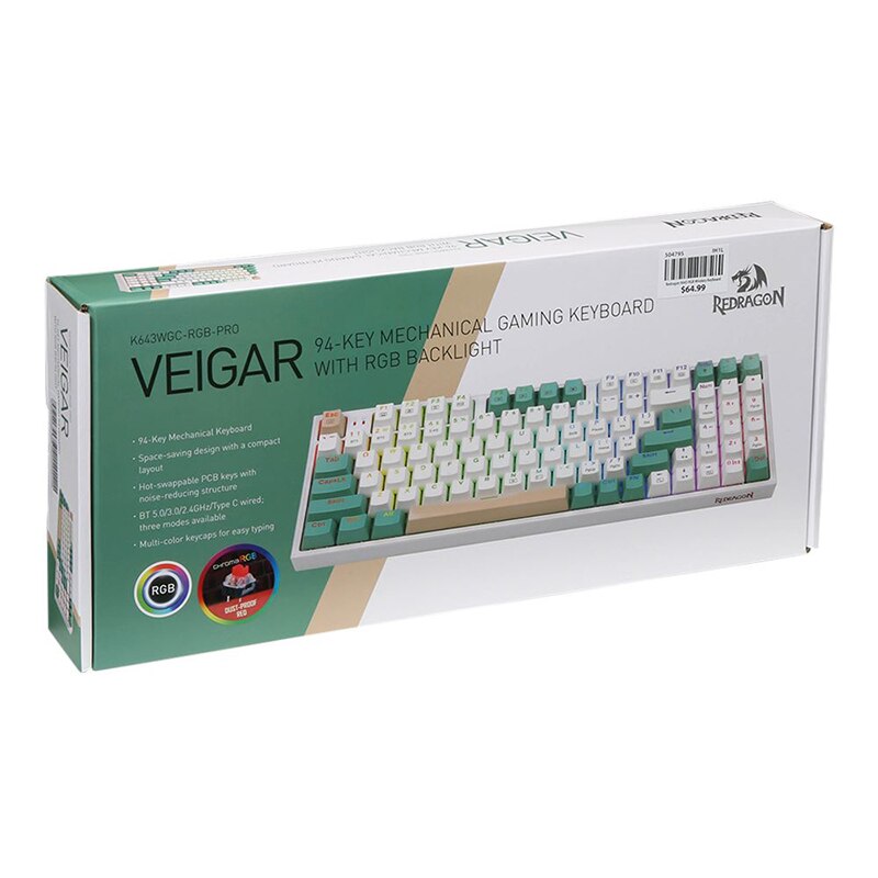 Bluetooth механична клавиатура за игри с и безжично Redragon Veigar ...